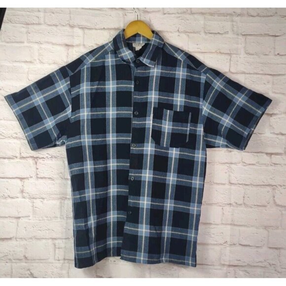 CalTop | Shirts | Vintage Caltop Blue White Wool Blend Plaid Short ...